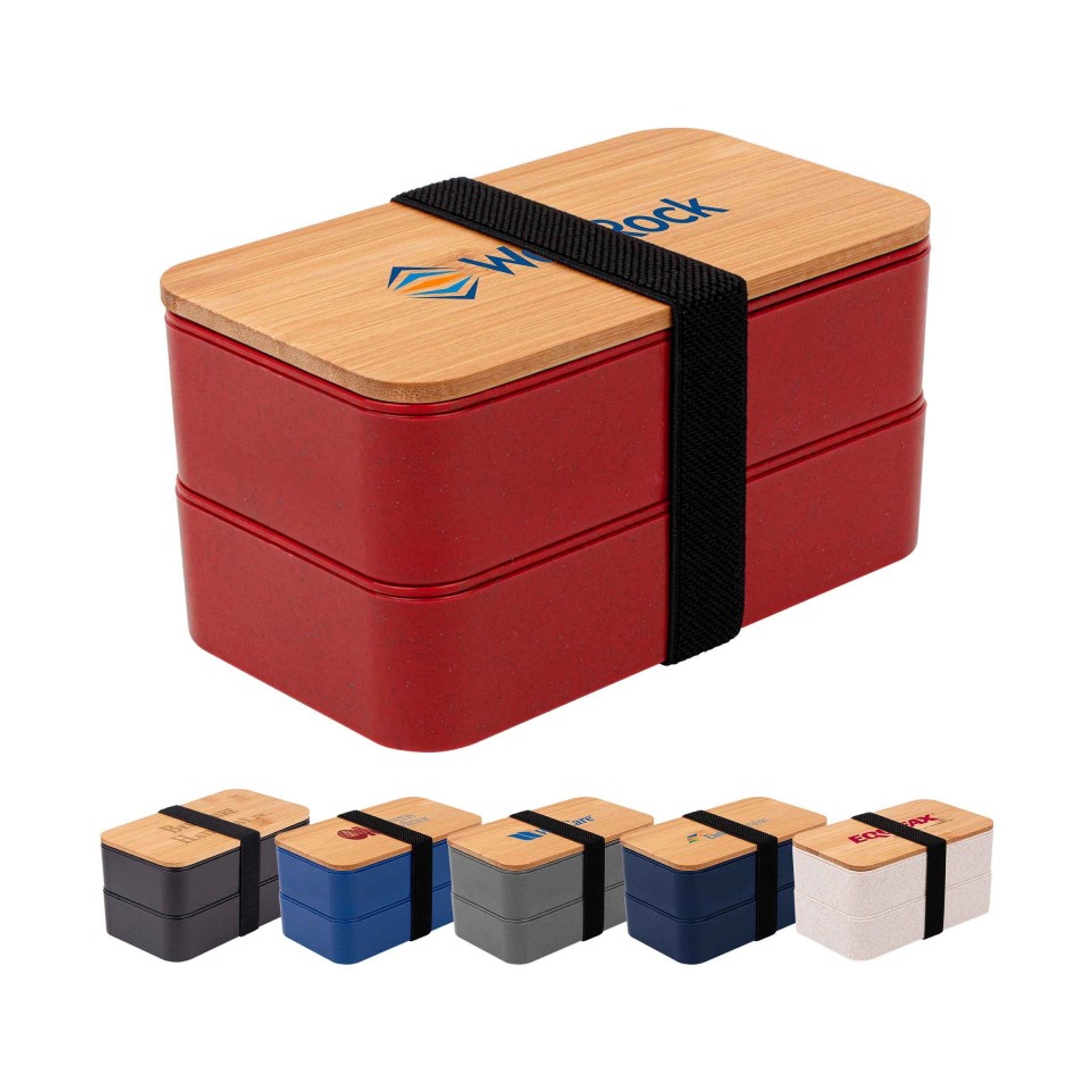 Recycled Wheat Straw Bento Box Set | Reusable | Eco Promotional Products