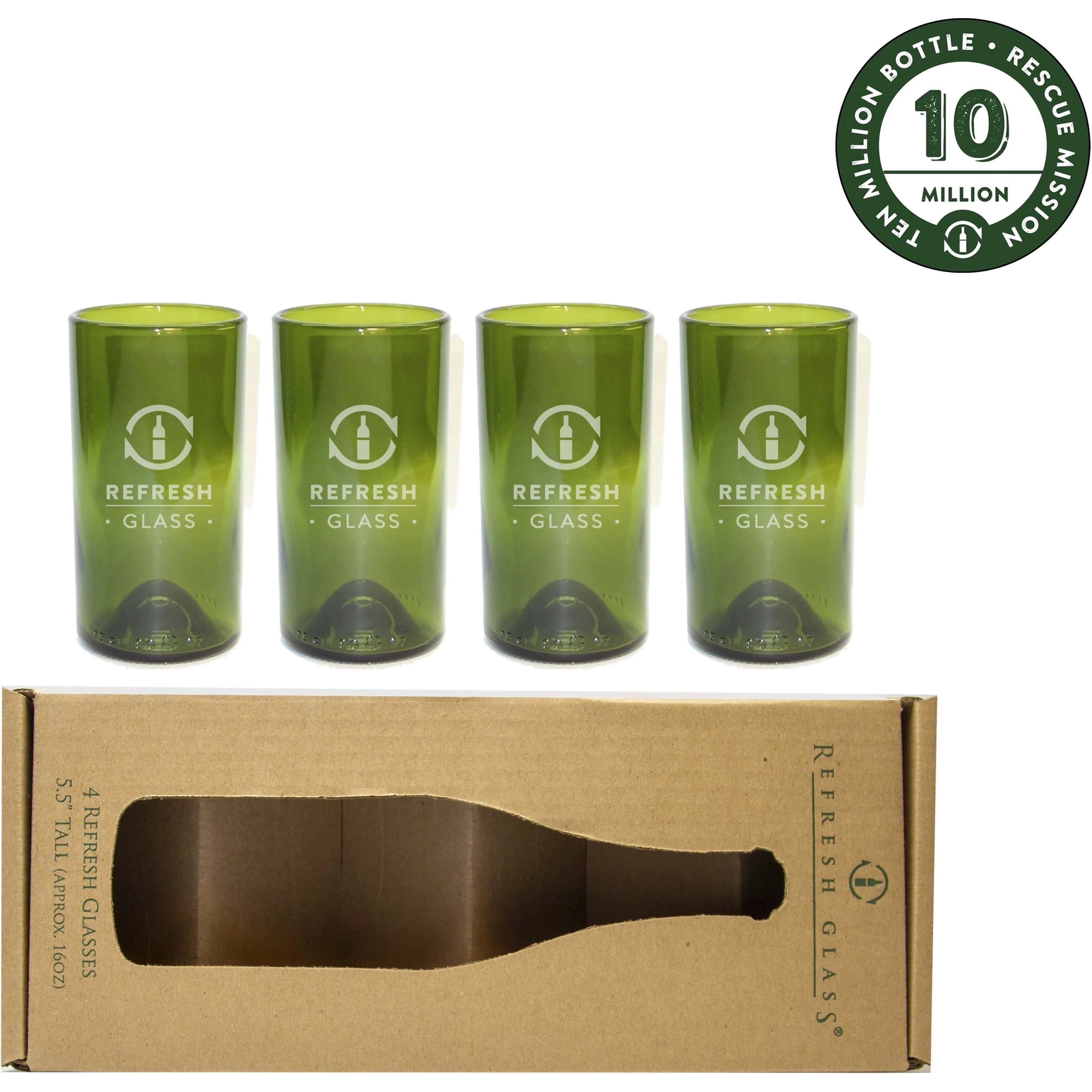 Four Piece Recycled Glass Set | 16 oz | Eco Promotional Products