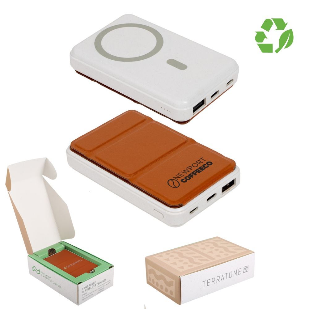 Recycled Plastic & Recycled Leather Power Bank | Wireless Charger | Eco ...