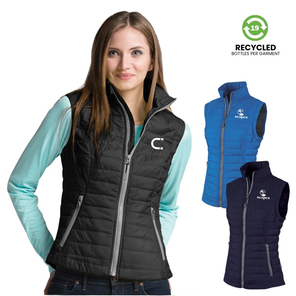 Custom Embroidered Recycled Quilted Packable Vest | Women's | Eco ...