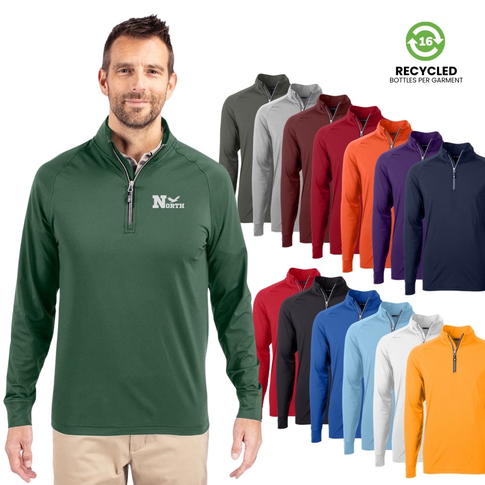 Men's Eco Recycled Quarter Zip Knit Stretch Pullover | Eco Promotional ...