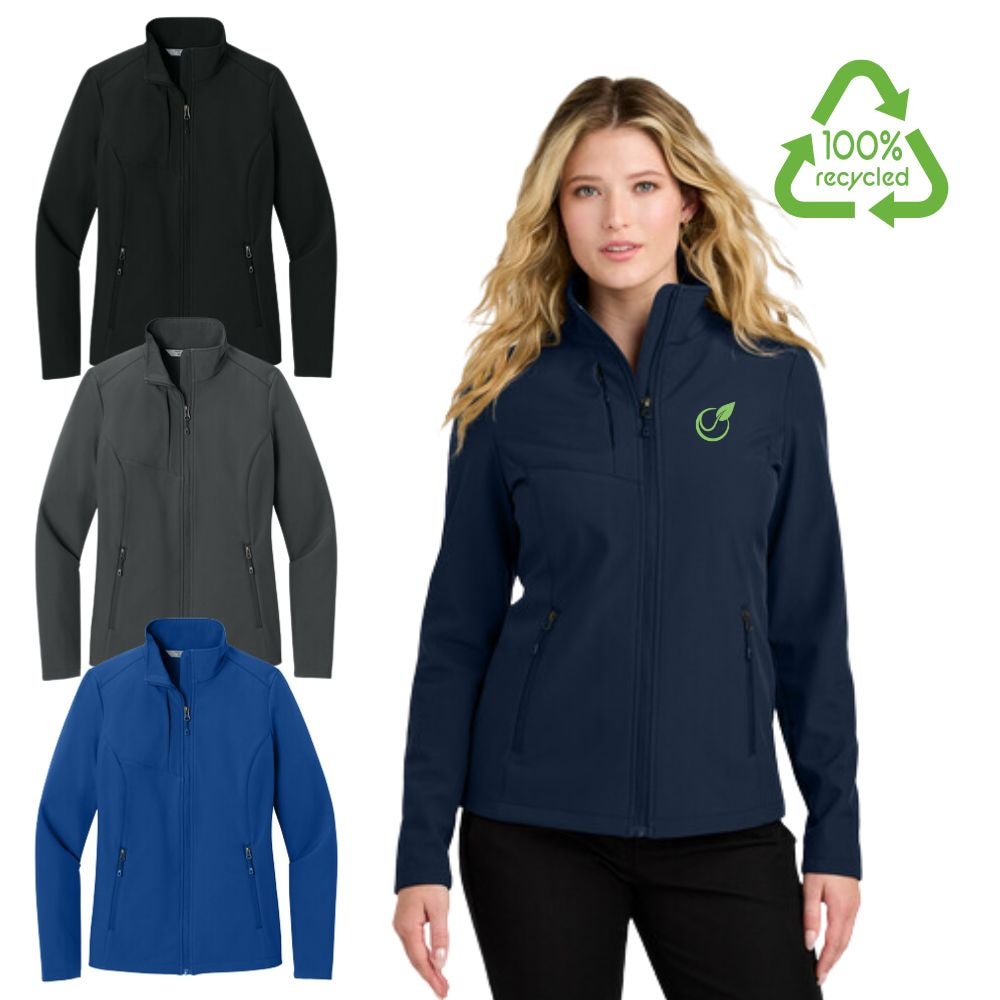 Women's Carbon Free 100% Recycled Full Zip Soft Shell Jacket | Eco ...
