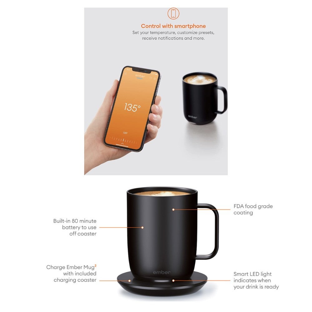 Ember Mug 2 Temperature Control Smart Coffee Mug | 14 oz | Eco ...