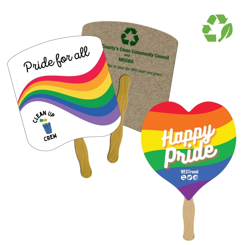 Full Color Pride Hand Fan | Recycled | USA Made | Eco Promotional Products